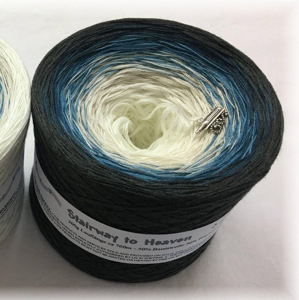 Stairway to Heaven Gray and Blue Yarn Gray Yarn Cotton | Etsy