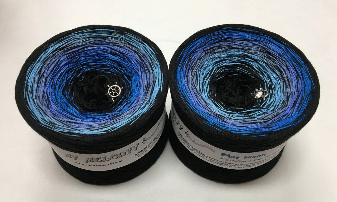 Blue Moon - Gradient Yarn - Blue Cotton Yarn - Blue Acrylic Yarn ...