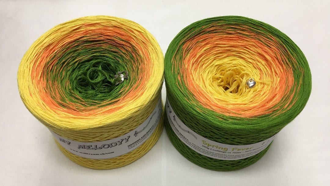 Spring Fever - Green Yarn - Orange Yarn - Yellow Yarn - Cotton Acrylic ...