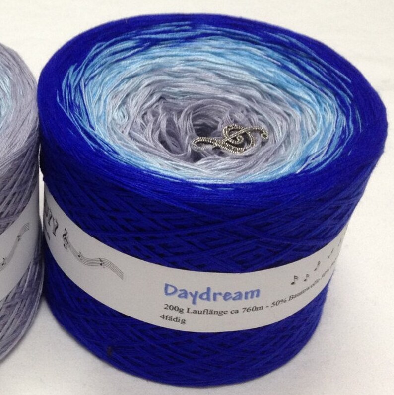Daydream - Gradient Yarn - Blue Cotton Yarn - Blue Acrylic Yarn - Gray ...