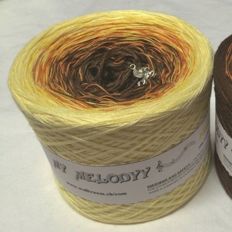 Albatross Yellow Gradient Yarn Yellow Cotton Yarn Brown | Etsy