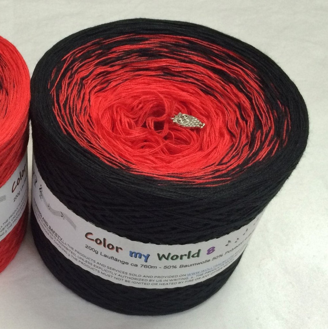Color My World 8 Black and Red Yarn Cherry Red Yarn - Etsy