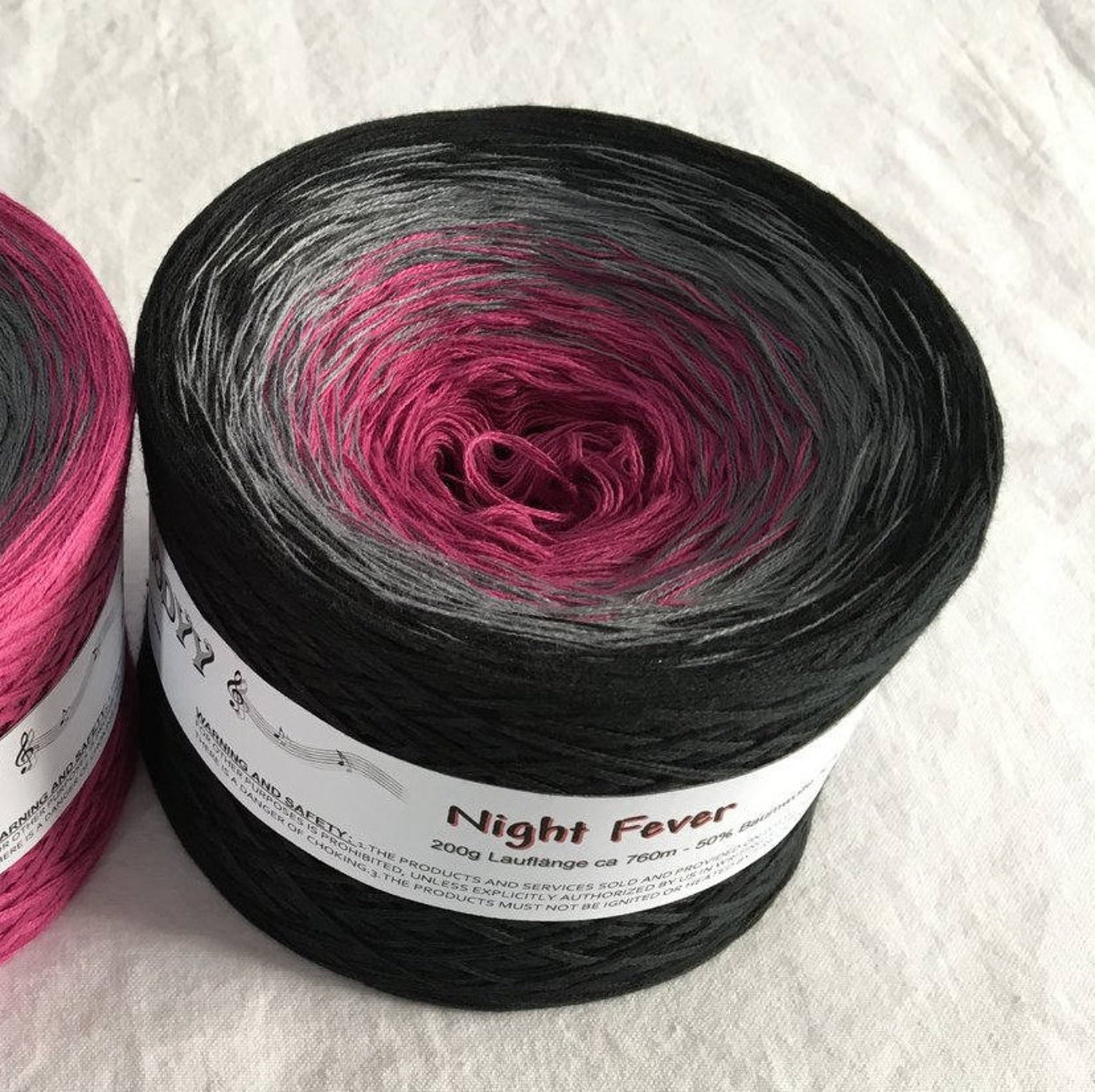 Night Fever Raspberry Yarn Crochet Gradient Yarn | Etsy