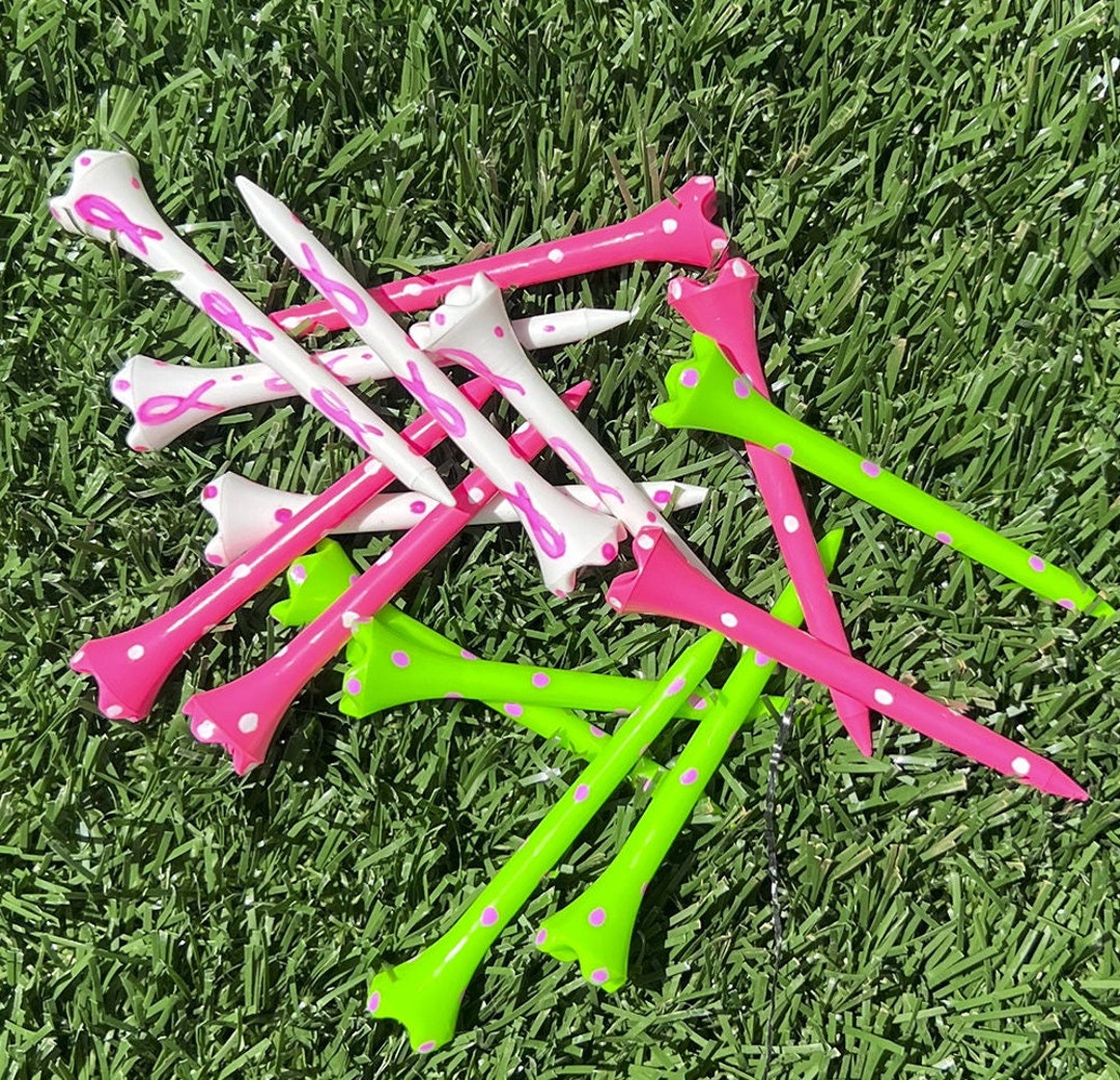 Golf Tees-pink-green-white-pink Ribbon Golf Tees-ladies Golf Tees ...