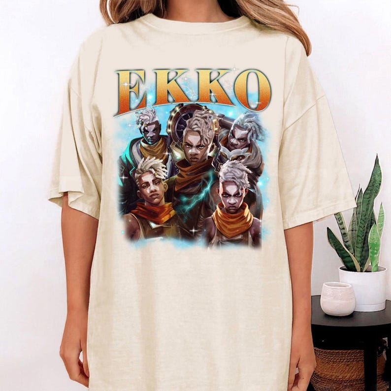 Ekko Arcane Bootleg Shirt Png, Vintage Streetwear League of Legends Png ...