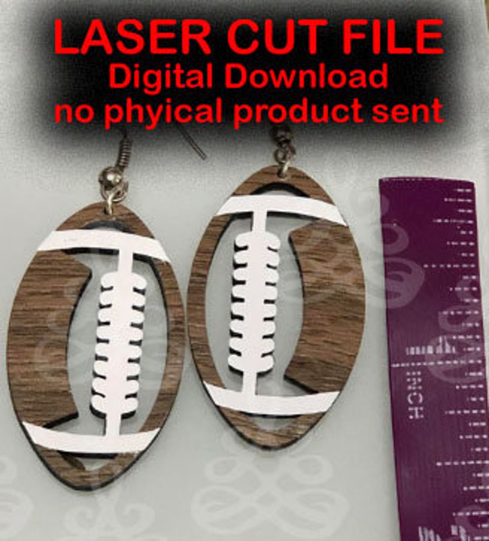 Laser Cut File- Wooden Football Earrings - Etsy