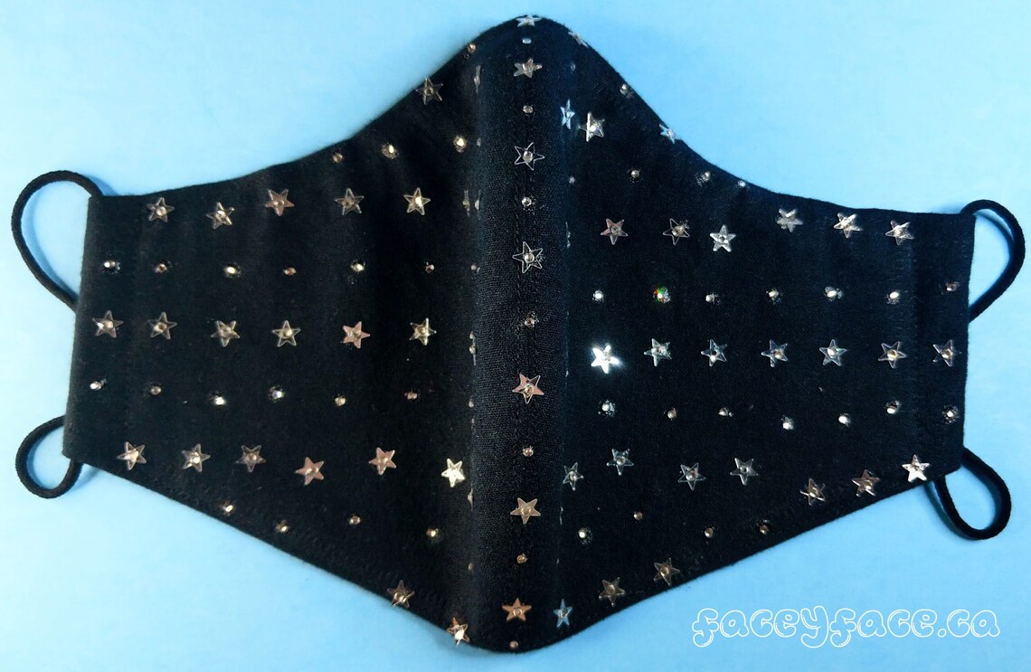 Superstar- 2-ply Cotton Star Sequins Face Mask - Etsy