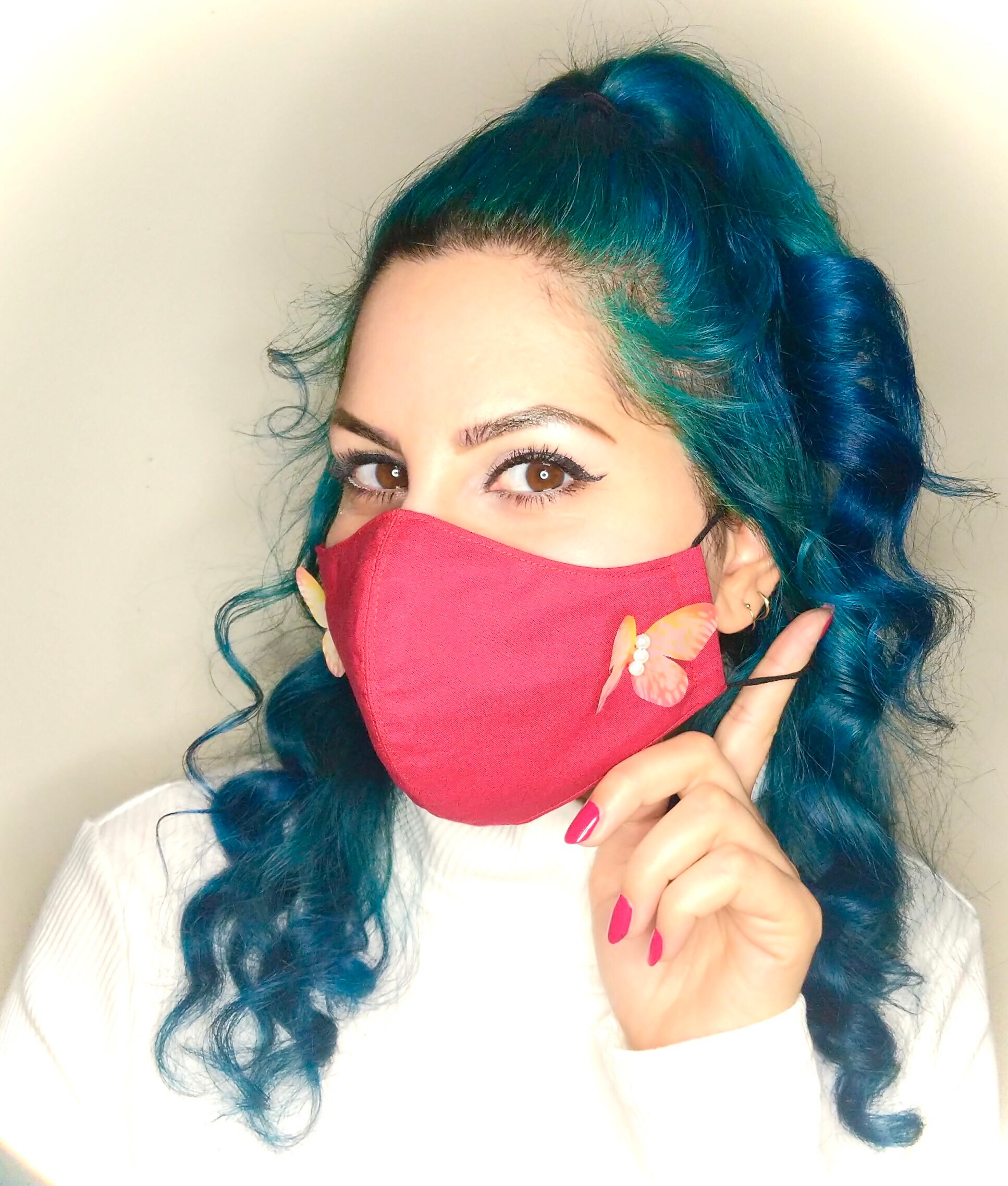 3D Butterflies ~ Red - 2-ply Cotton Butterfly Face Mask - Etsy UK