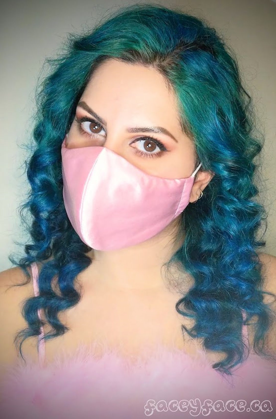 Light Pink Satin Face Mask - Etsy