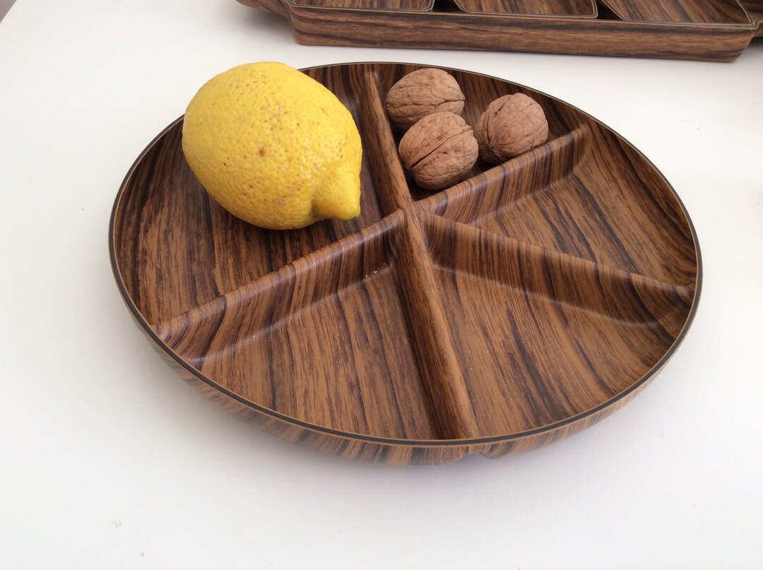 Vintage Caleppio Melamine Tray. Retro Italian 1970s Wood Effect ...
