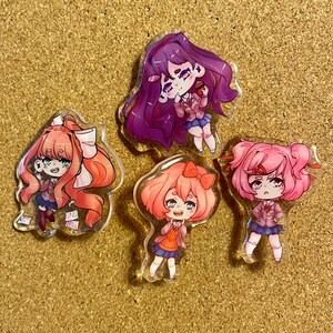 Doki Doki Literature Club Acrylic Pins 2 Tall - Etsy