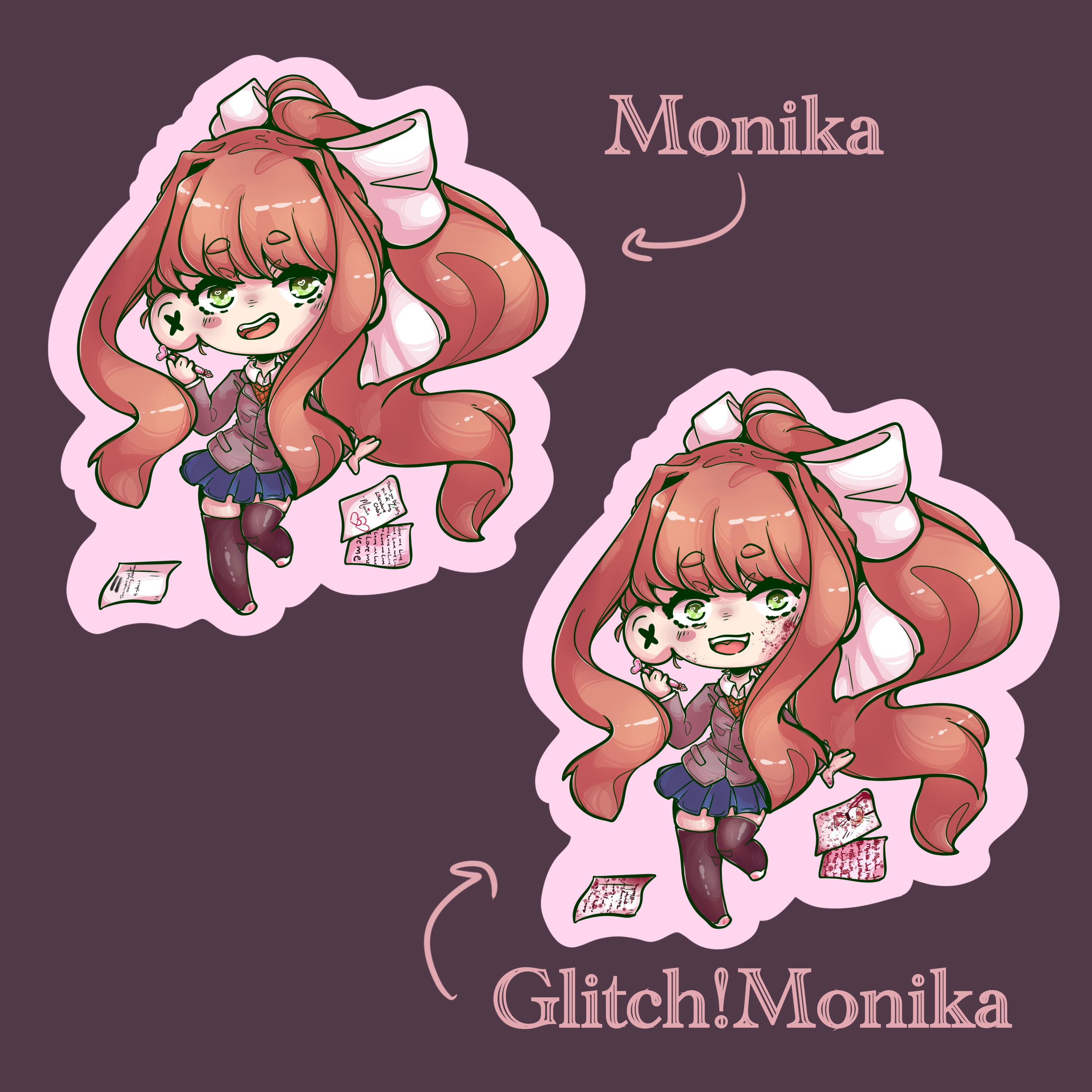 Doki Doki Literature Club Chibi Stickers 3. Die-cut, Matte - Etsy