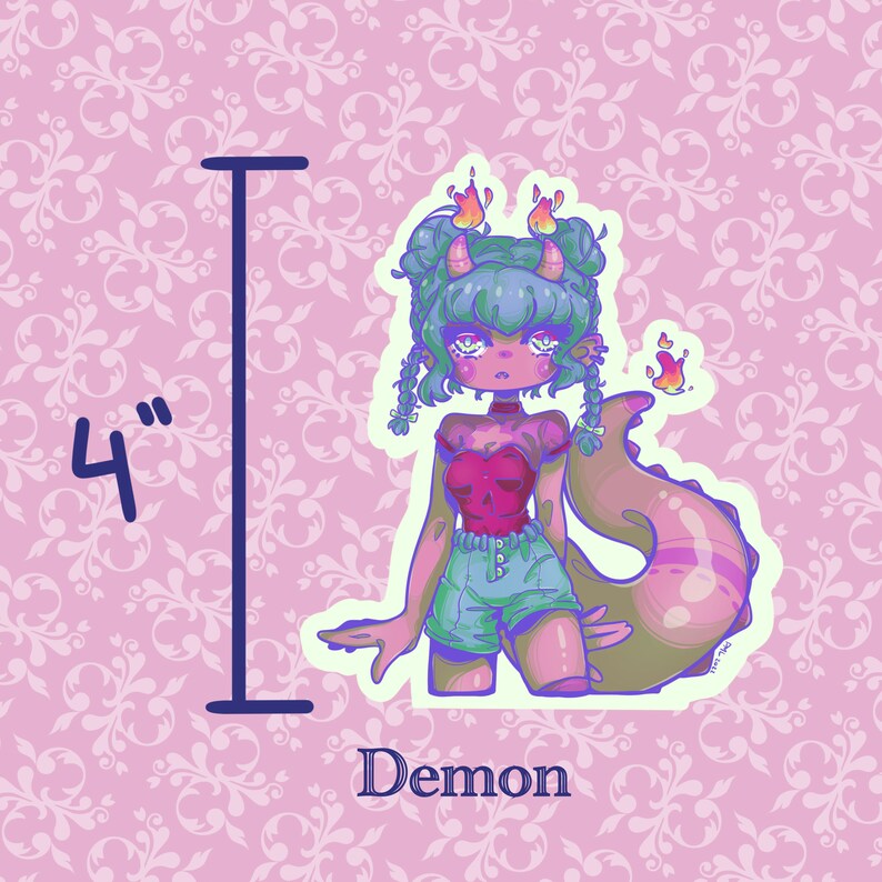 Cute OC Monster Girl Stickers 4, Die-cut, Matte - Etsy