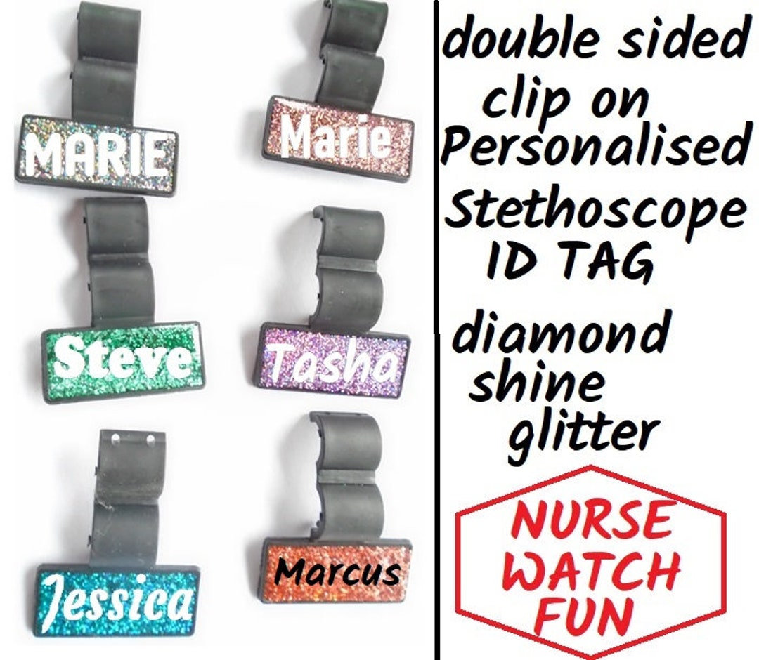 Personalised ID Name Tag for Stethoscope Double Sided Clip on - Etsy