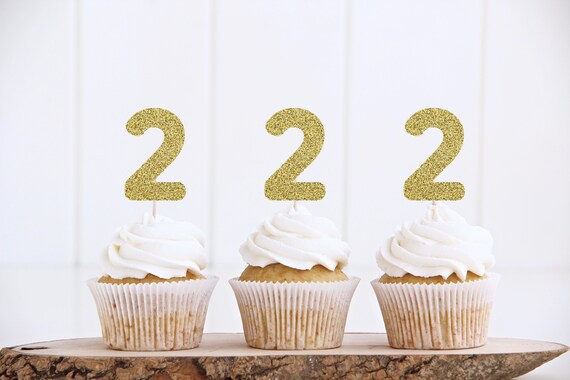 Number 2 Cupcake Toppers Age 2 Birthday Cupcake Toppers 2nd - Etsy