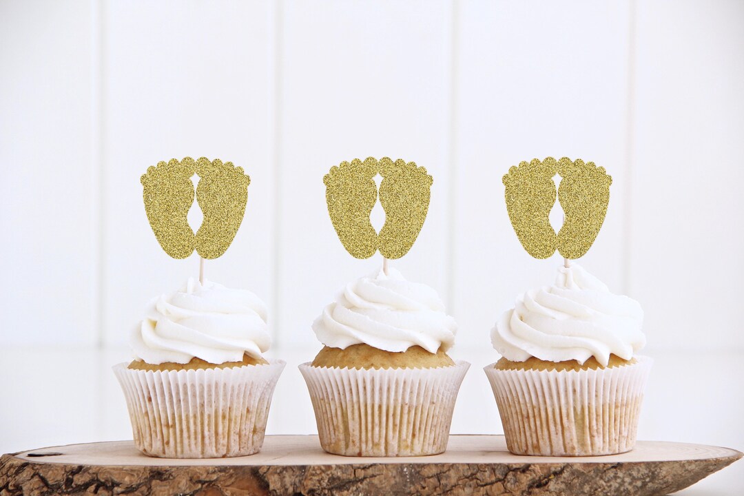 Baby Feet Cupcake Toppers Baby Feet Party Theme Decorations - Etsy