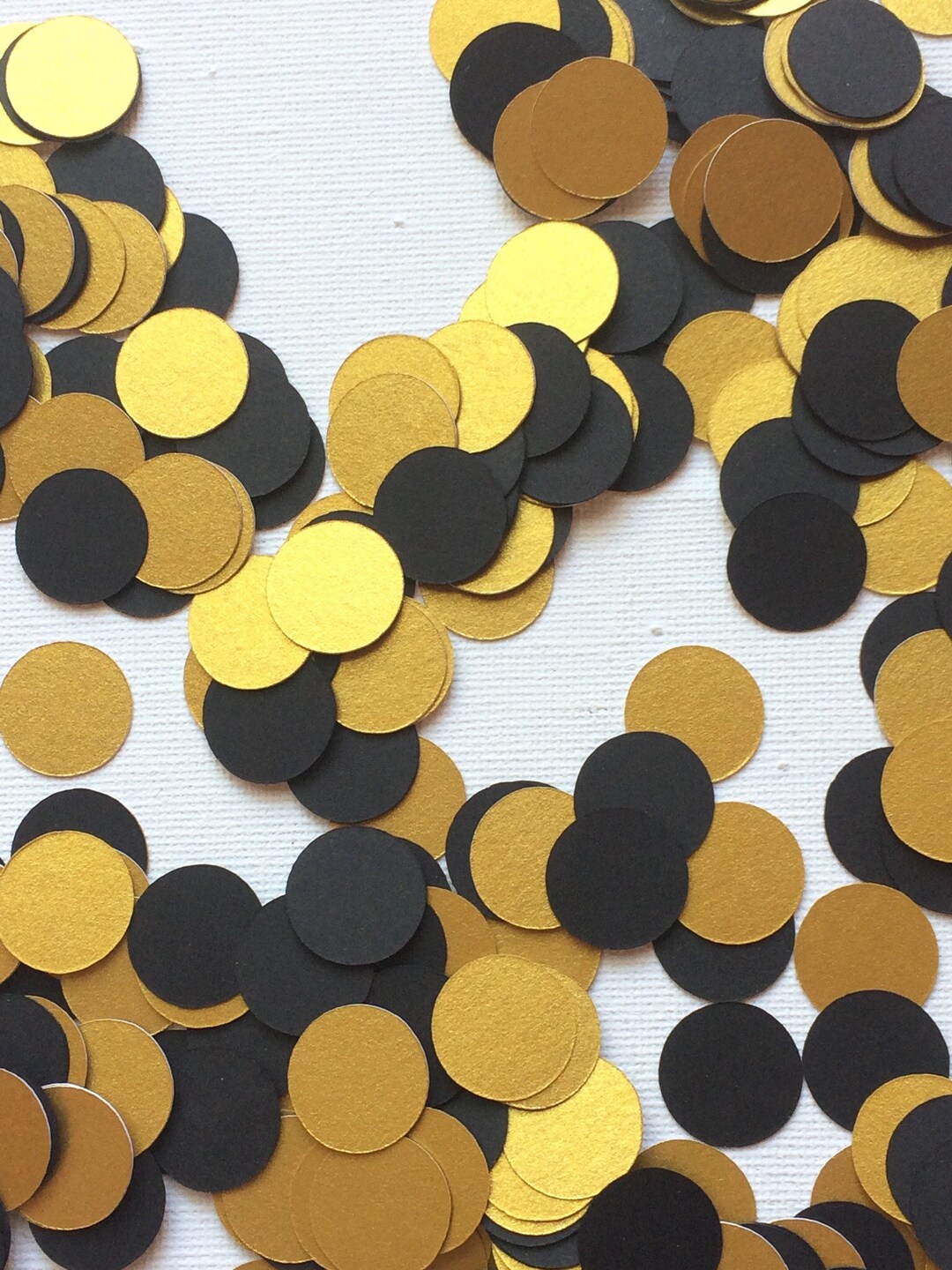 Black and Gold Confetti, Black and Gold Shimmery Confetti, Black and ...