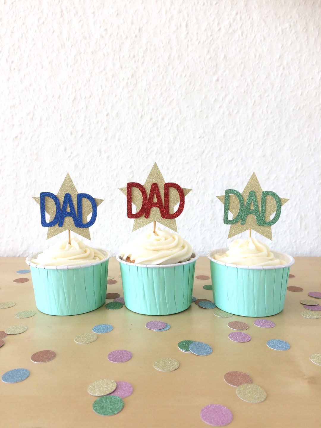 Dad Cupcake Toppers Fathers Day Cupcake Toppers Dad Birthday - Etsy