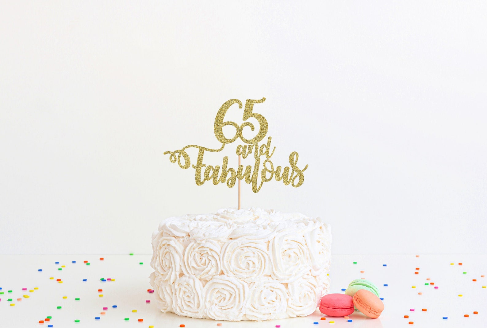 65th Birthday Cake Topper 65 and Fabulous Cake Topper 65th | Etsy
