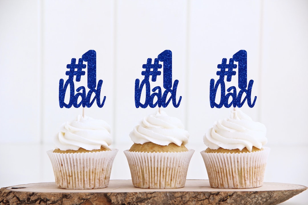 Number 1 Dad Cupcake Toppers, #1 Dad Father's Day Cupcake Toppers, Dad ...