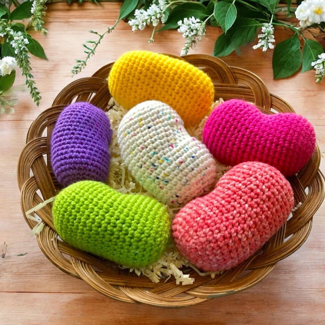 Jelly Beans, Plush Jelly Beans, Crochet Jelly Beans, Easter Basket Toy ...
