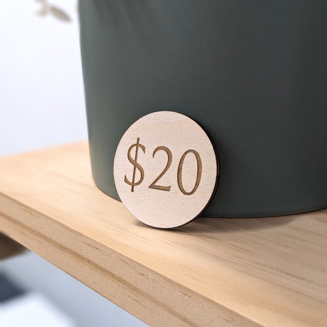 Laser Cut Price Discs Wooden Price Signs Personalised Tags Etched ...