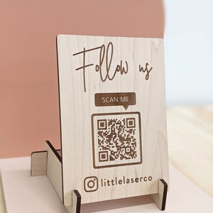 Custom Wooden QR Code Display Sign - QR Code Sign - Market Stall Sign ...