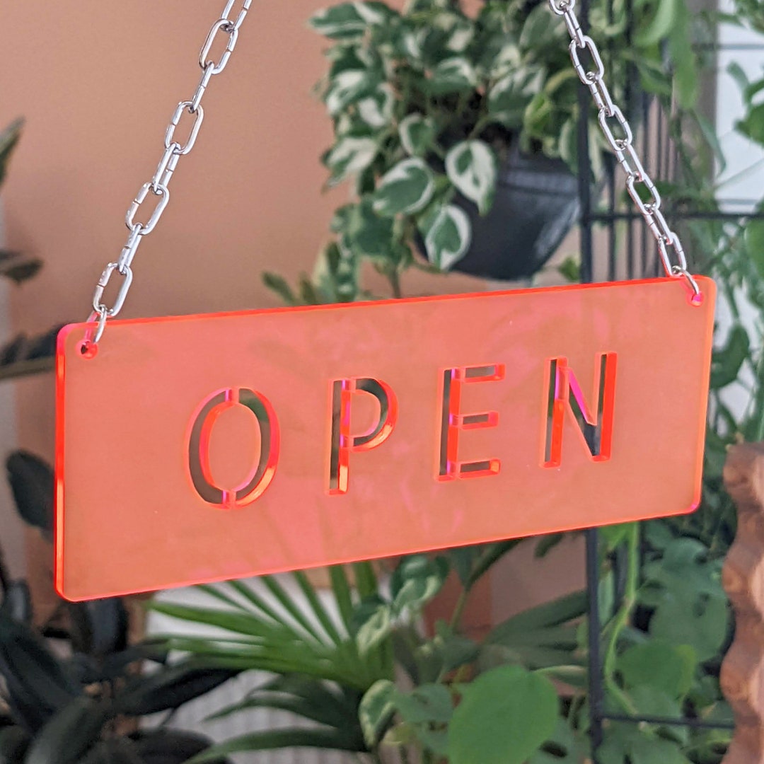 Neon Pink Acrylic Open Sign Acrylic Sign Open Shop Sign - Etsy