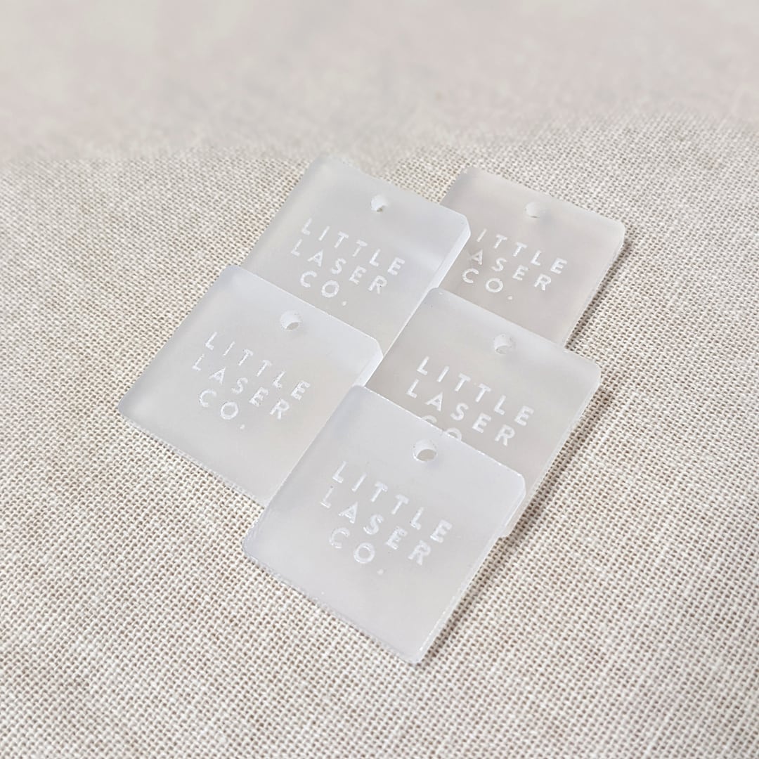 Acrylic Laser Cut Square Tags - Custom Acrylic Tags - Frosted Acrylic ...