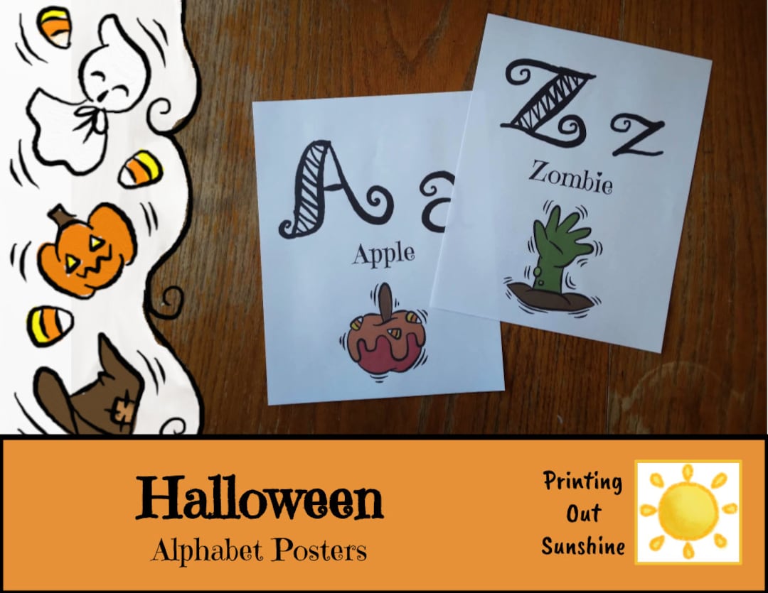 Halloween Alphabet Posters - Etsy