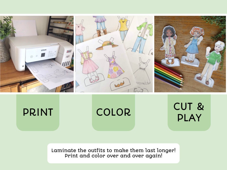 Color Your Own Spring Outfits Pack Sunshine Dolls - Etsy