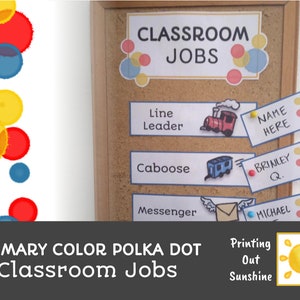 Primary Color Polka Dot Classroom Jobs - Etsy UK