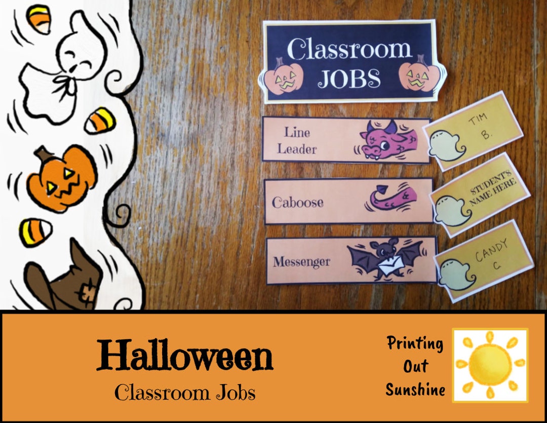 Halloween Classroom Jobs - Etsy