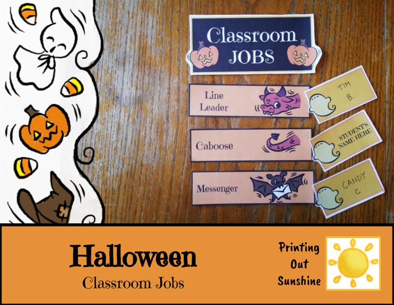 Halloween Classroom Jobs - Etsy