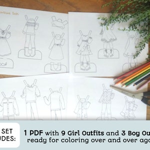 Color Your Own Winter Outfits Pack Sunshine Dolls - Etsy