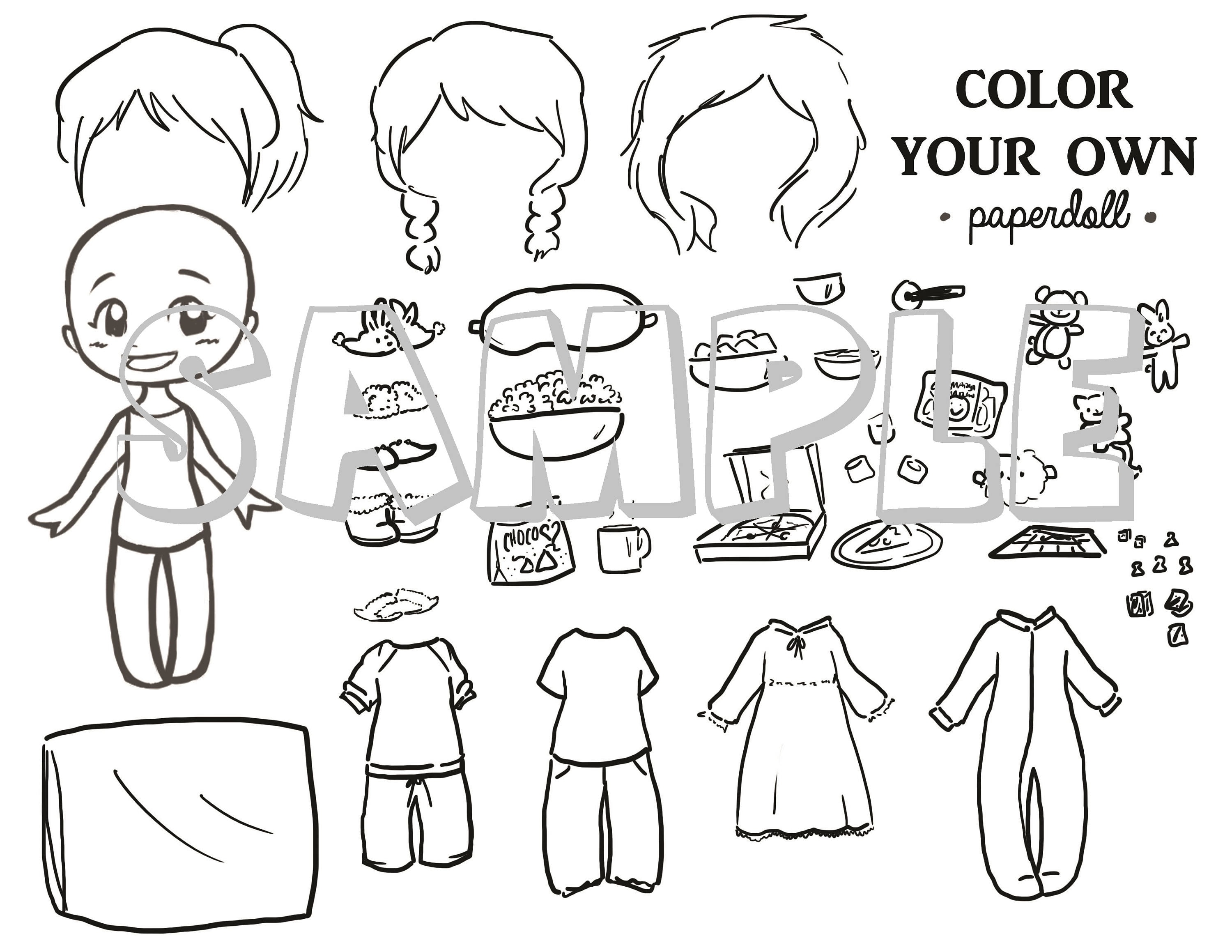 DIGITAL FILE Color Your Own Sleepover - Etsy