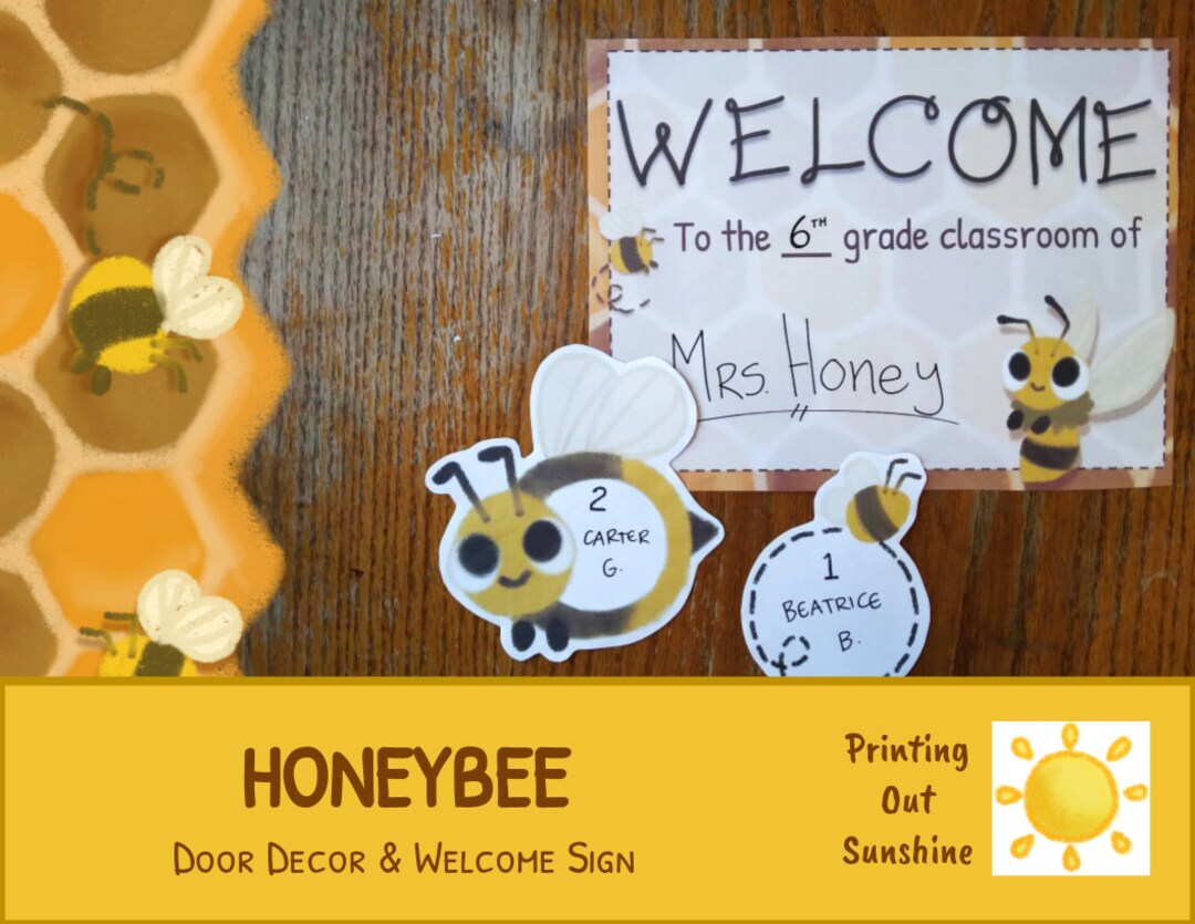 Honeybee Garden Door Decorations and Welcome Sign - Etsy