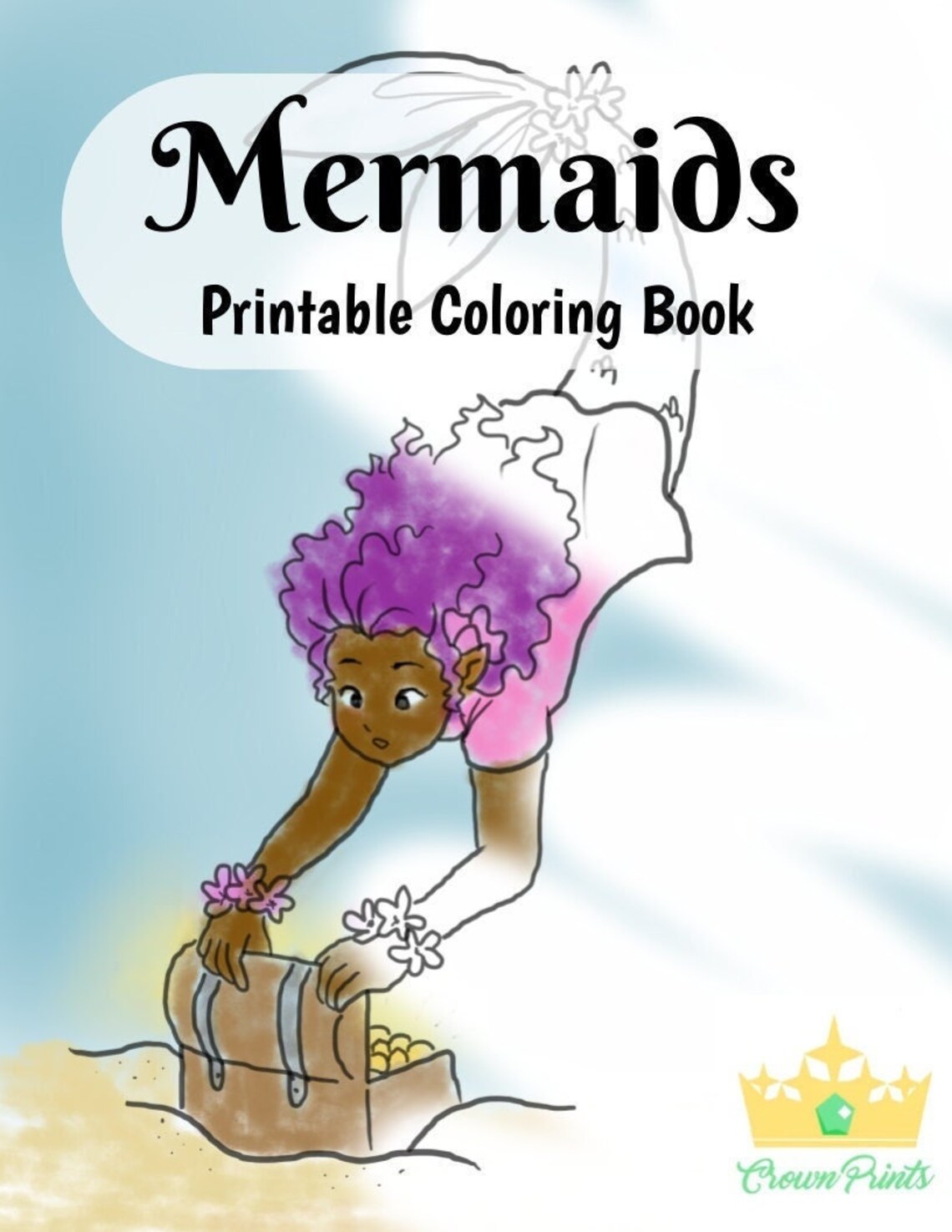 Mermaids Printable Coloring Book DIGITAL DOWNLOAD - Etsy