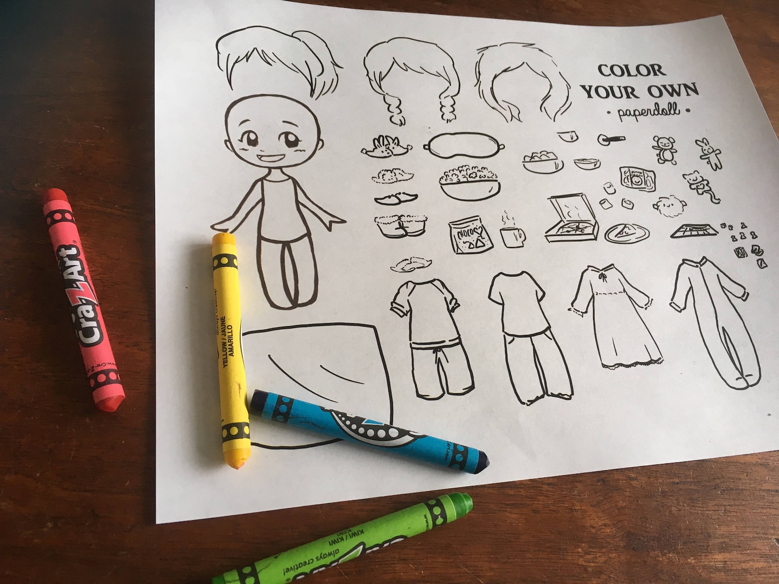 DIGITAL FILE Color Your Own Sleepover - Etsy