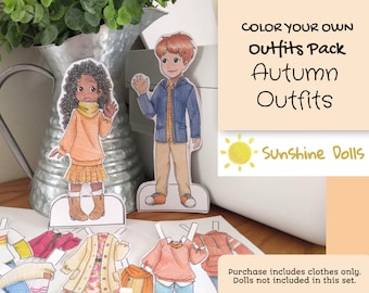 Color Your Own Winter Outfits Pack Sunshine Dolls - Etsy