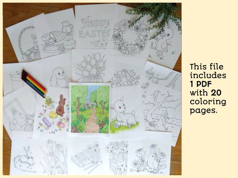 Easter Printable Coloring Book DIGITAL DOWNLOAD - Etsy
