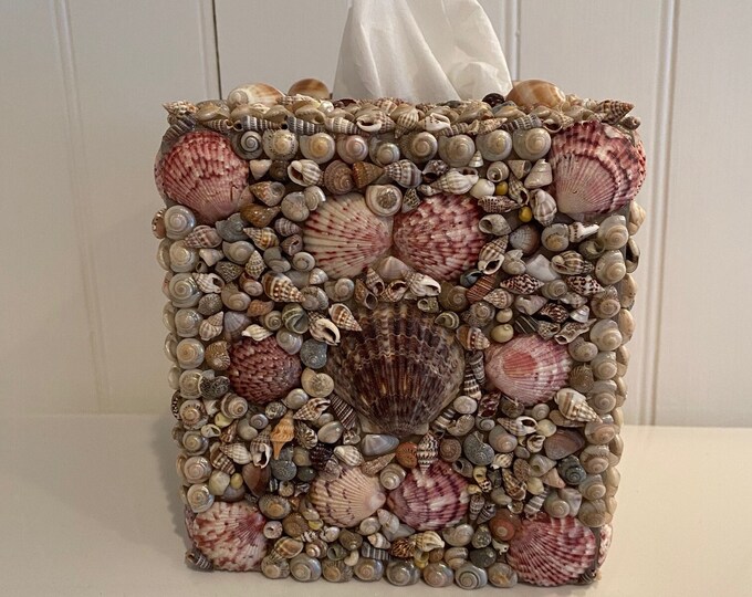 Handmade Shell Tissue Box Cover (cube) - Etsy