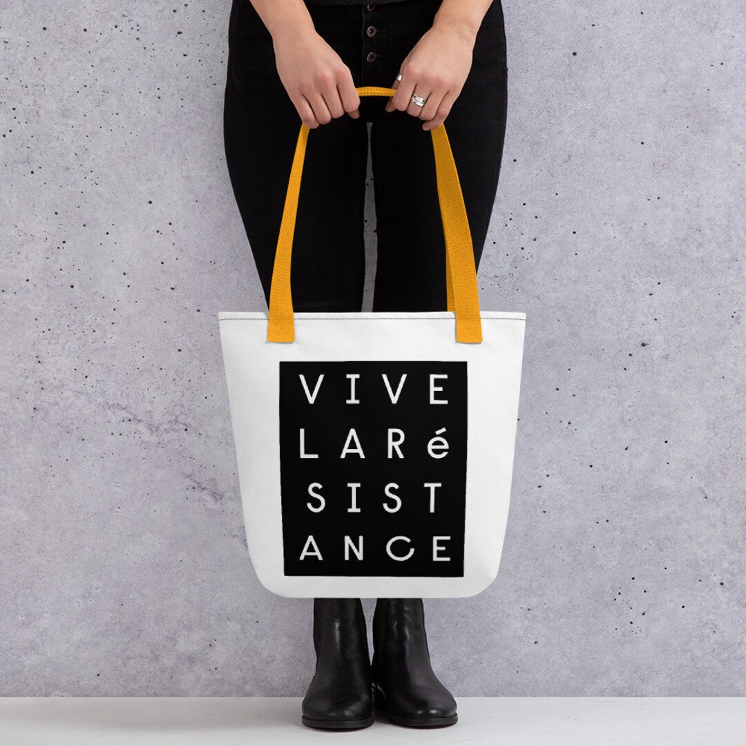 Vive La Resistance Long Live the Resistance Slogan White Tote Bag Vote ...