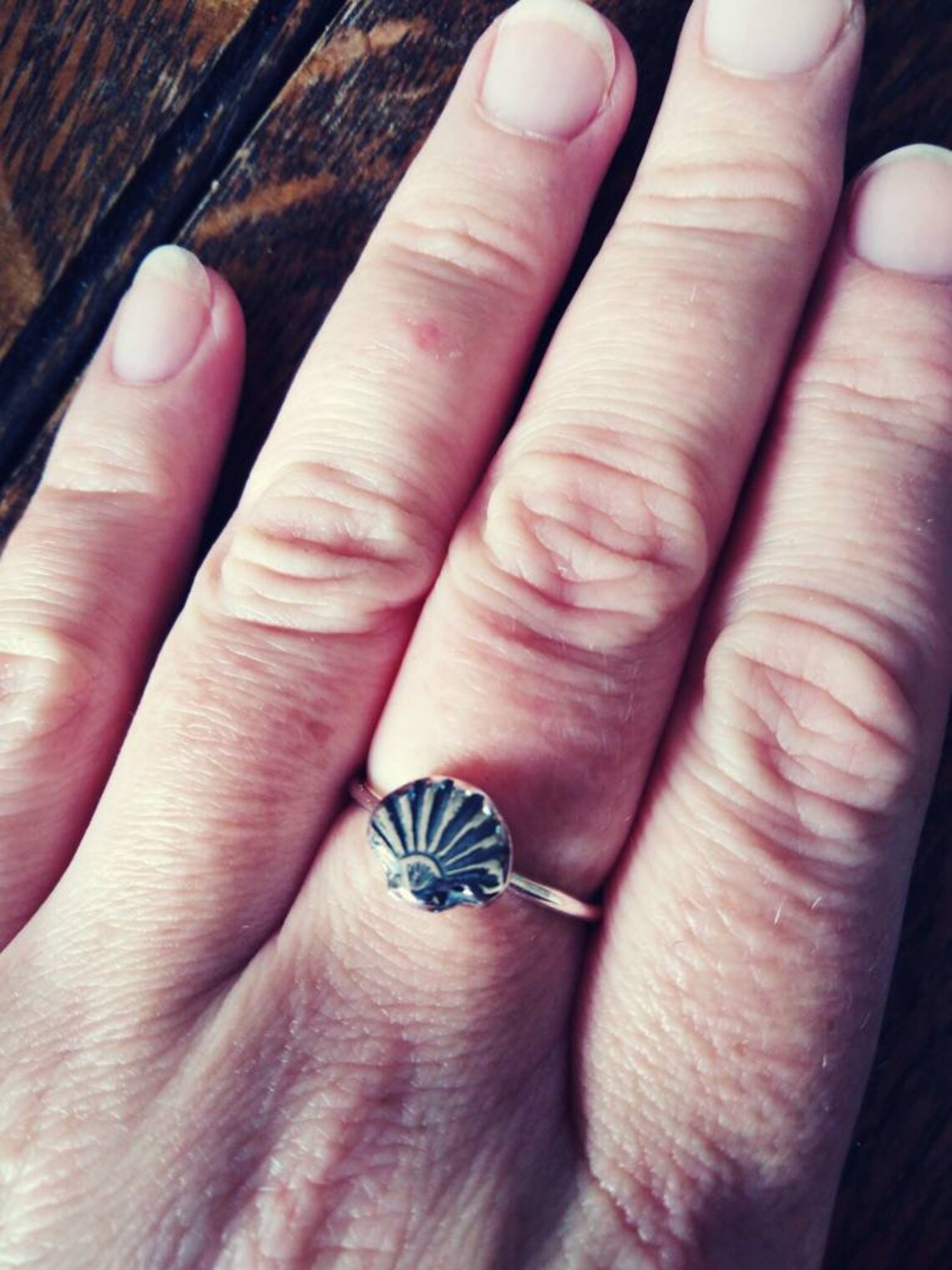 Scallop Shell Sterling Silver Ring - Etsy