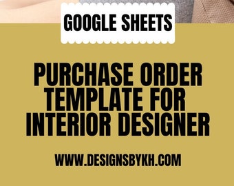 Interior Design Purchase Order Excel - Etsy