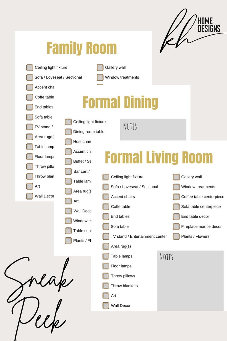 Furniture and Accessory Checklist | Home Decor | Interior Decorating ...