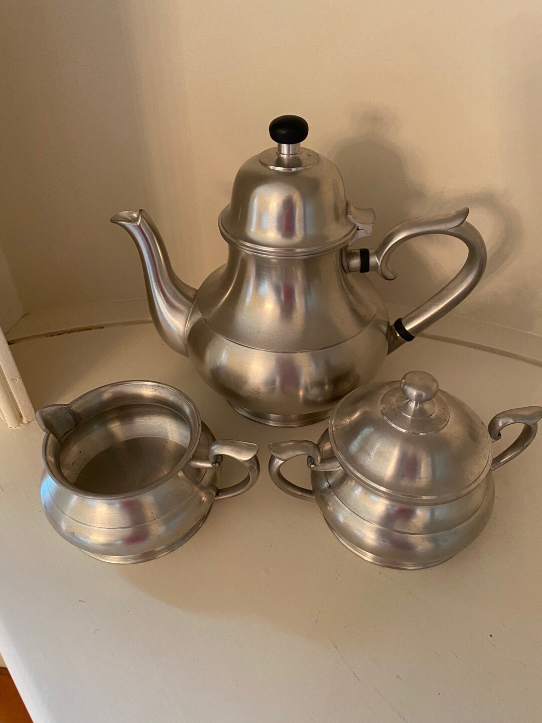 Pewter Tea Set/mint Condition - Etsy