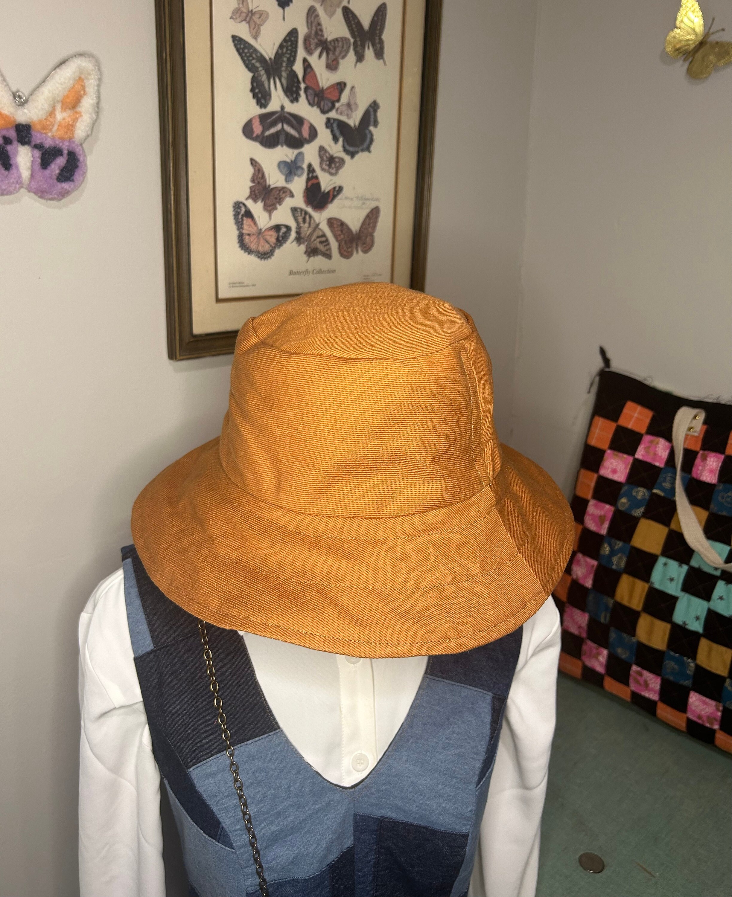 Quilted Reversible Bucket Hat // Cottage Core Handmade Hat - Etsy