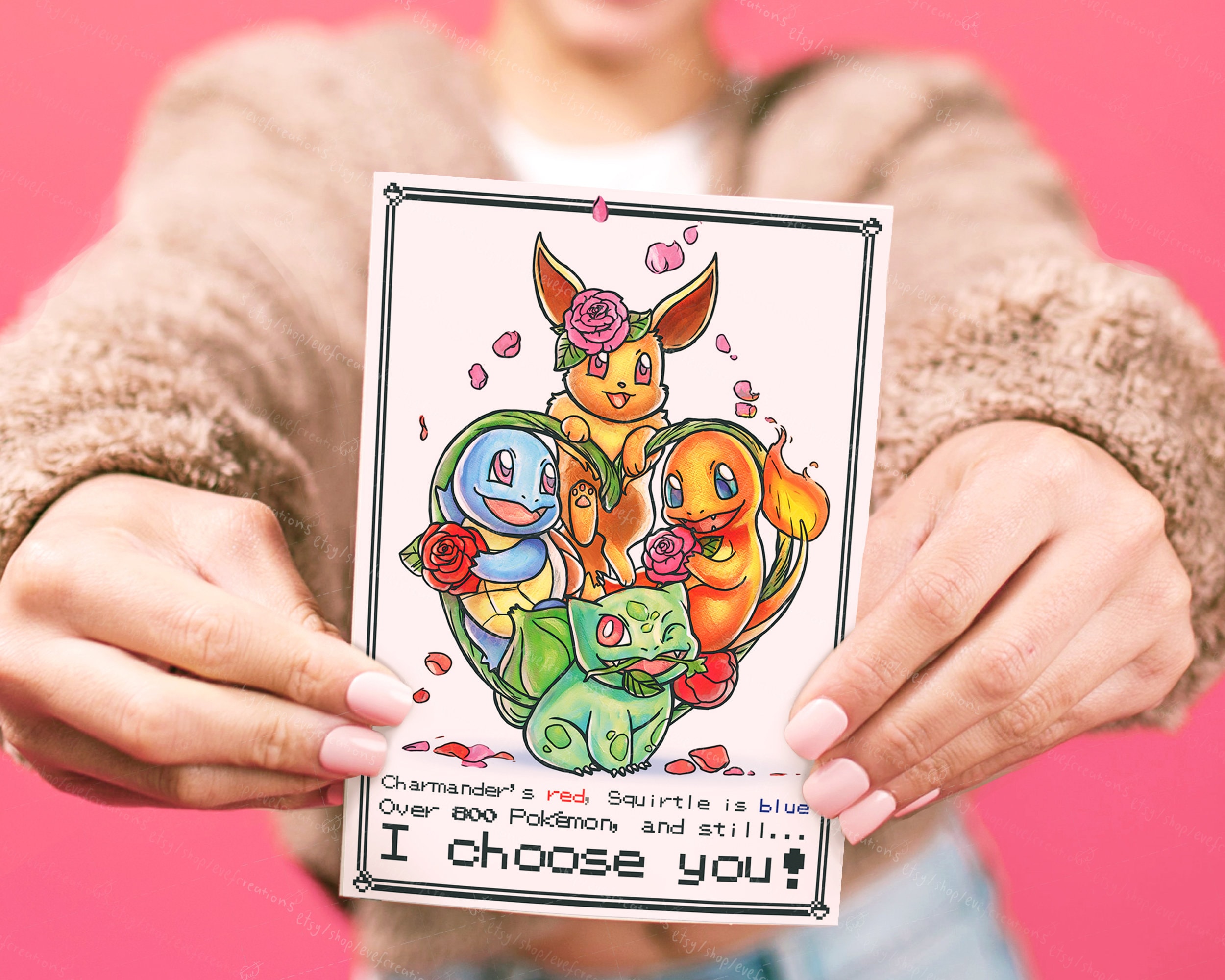 Pokemon Greeting Card Love and Friendship Charmander Eevee - Etsy UK
