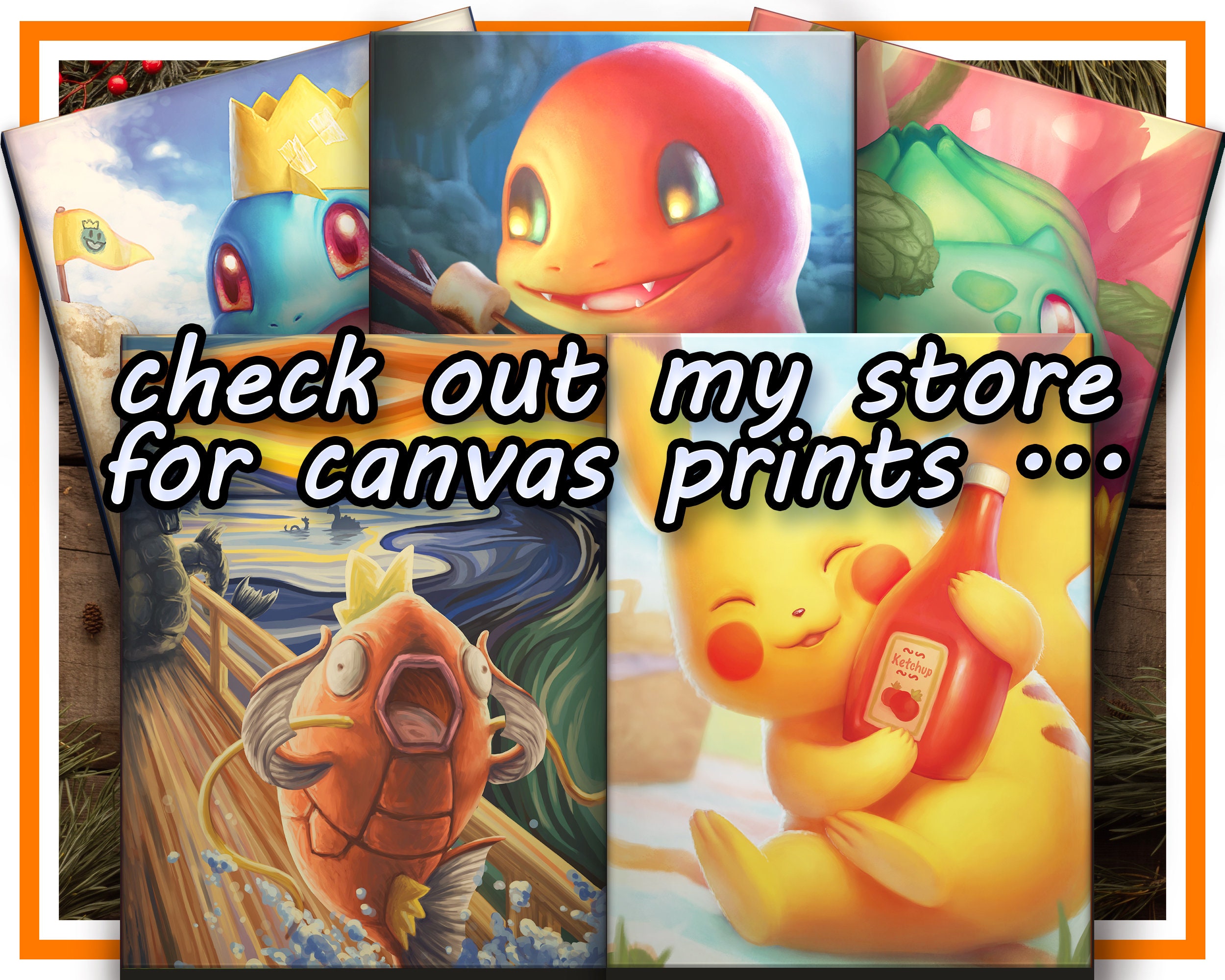 Pokemon Greeting Cards Magikarp Pikachu Charmander Eevee | Etsy